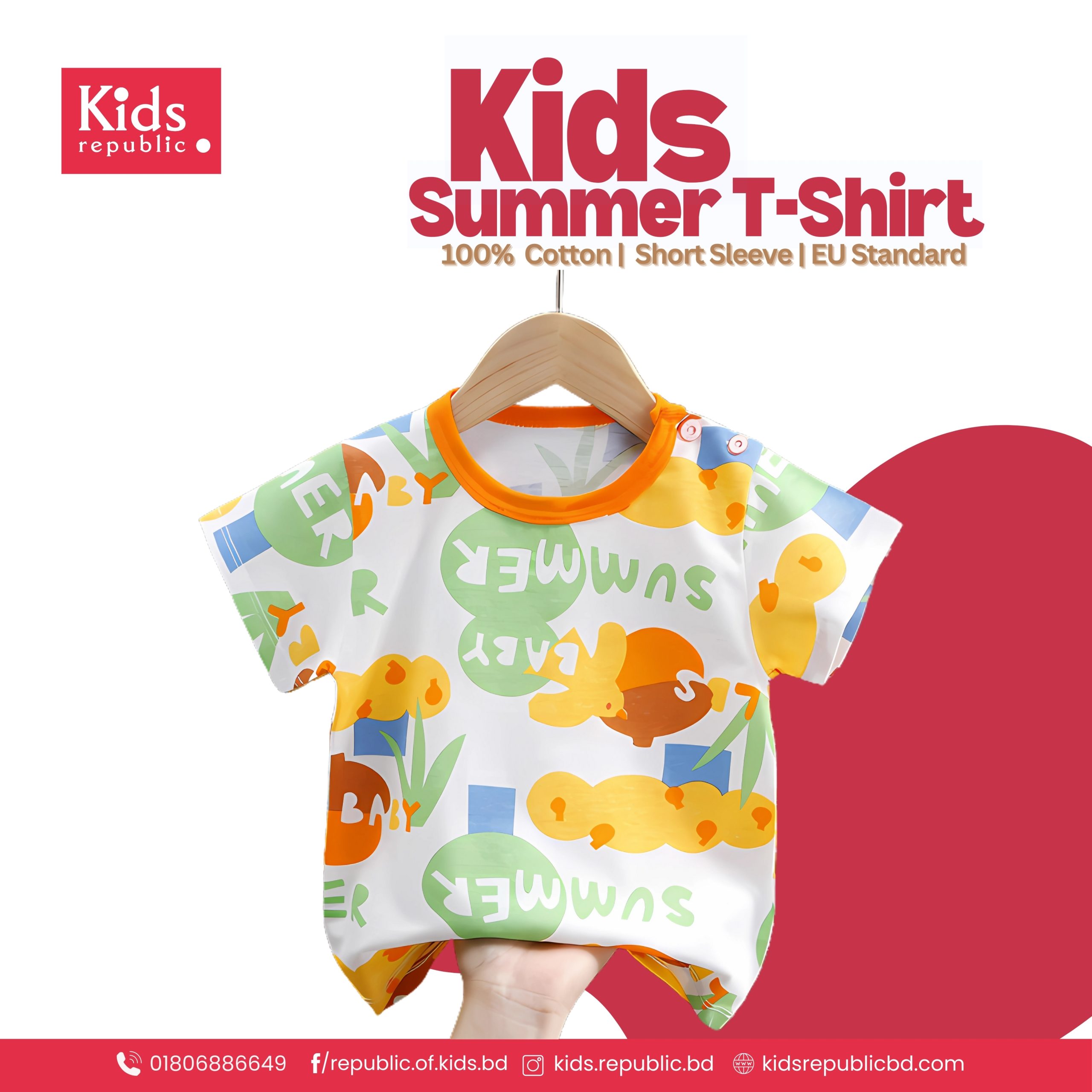 Kids Genuine Cotton T-Shirt - Kids Republic - All in 1 Kids Island