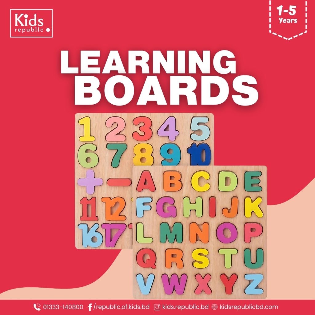 Learning Boards | 2 Pieces Set ( Alphabet + Number) | Early Educational ...
